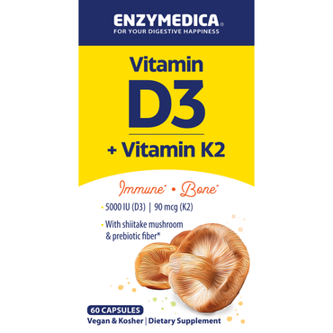 Vitamin D3 + Vitamin K2 | 60 capsules | Enzymedica — Blue Sky Vitamin