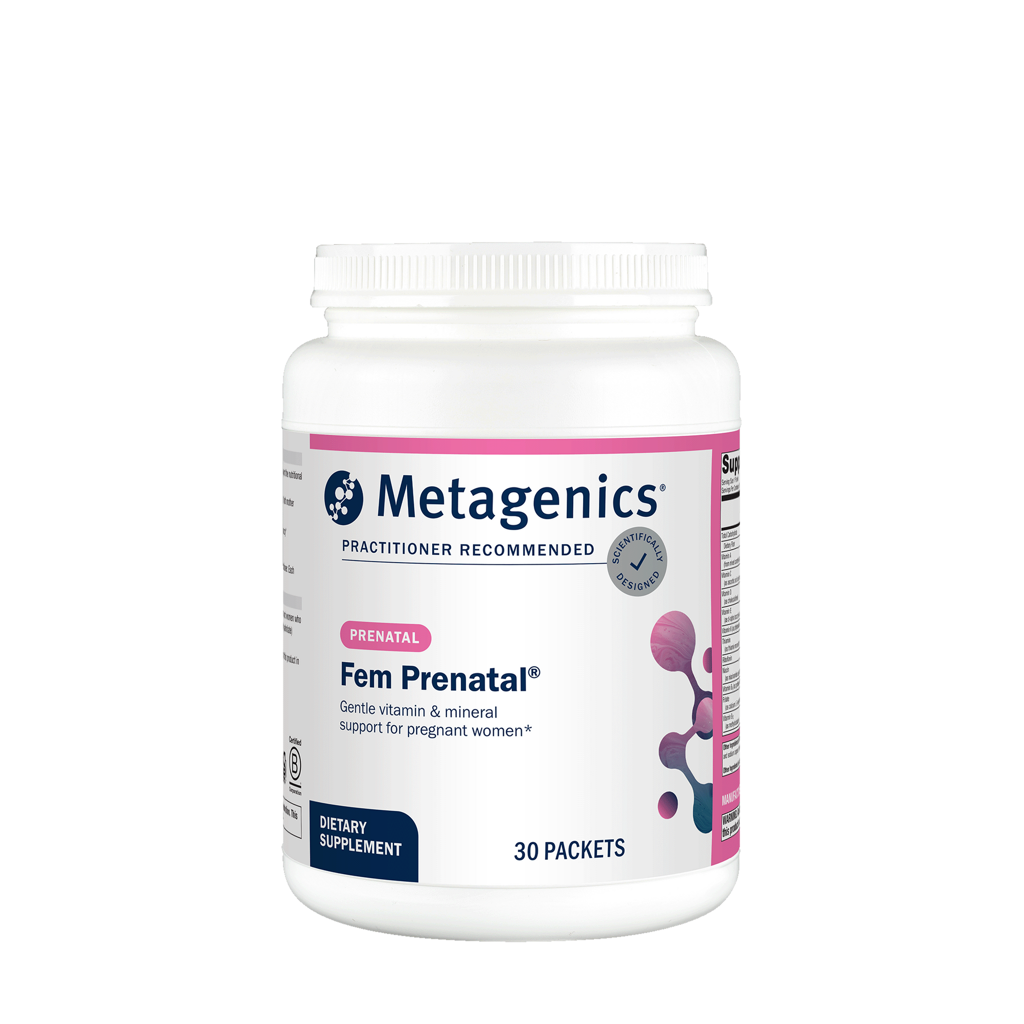 Fem Prenatal Multivitamin with Iron | 30 Packets | Metagenics — Blue ...