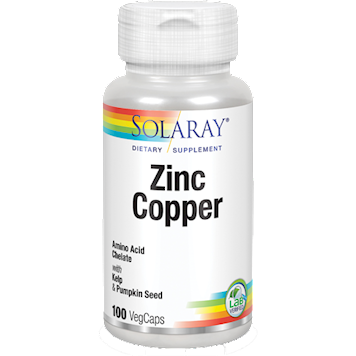 Zinc Copper | 100 vcaps | Solaray — Blue Sky Vitamin