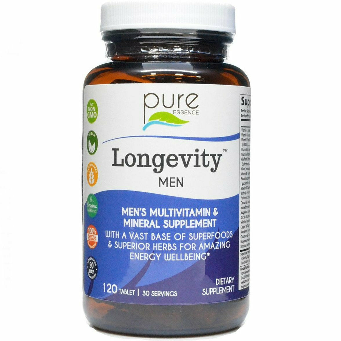 Longevity Men 120 tablets by Pure Essence | Blue Sky Vitamin