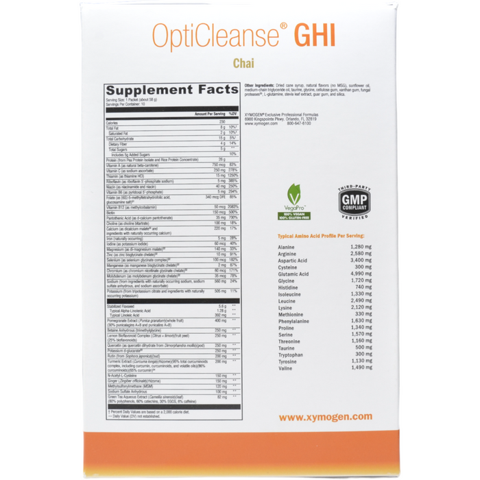 OptiCleanse GHI Chai | 10 Servings | Xymogen — Blue Sky Vitamin